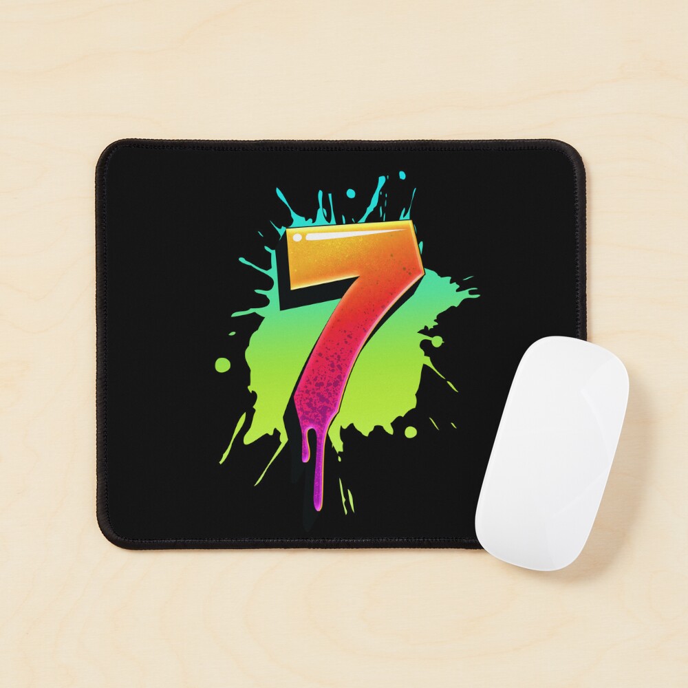 "Graffiti Number 7 Digit Colorful Paint Splash Style" Sticker for Sale ...