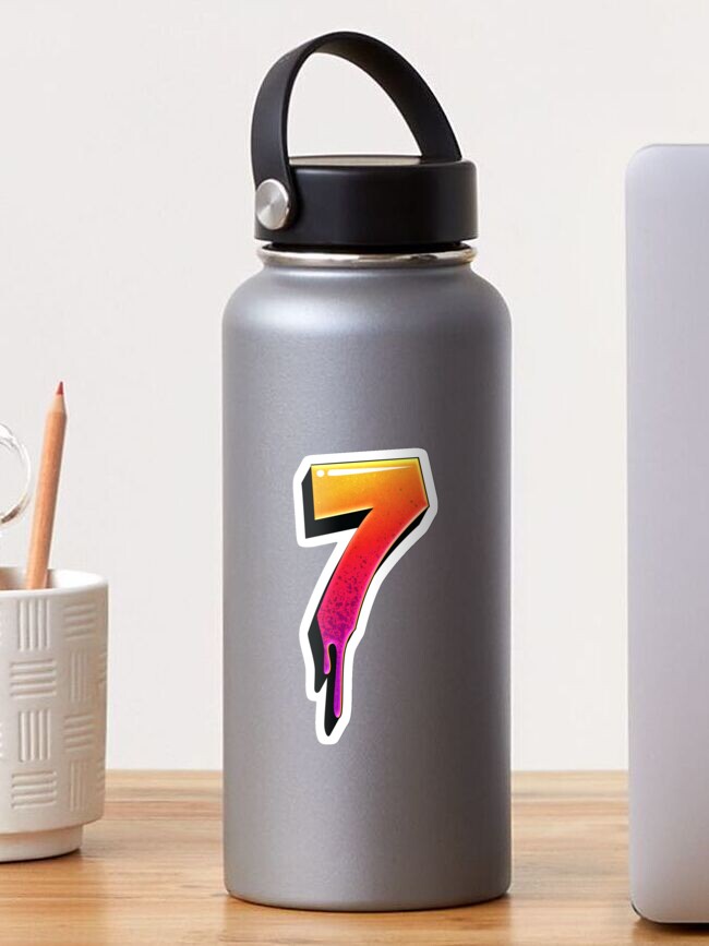 "Graffiti Number 7 Digit Colorful Paint Splash Style" Sticker for Sale ...