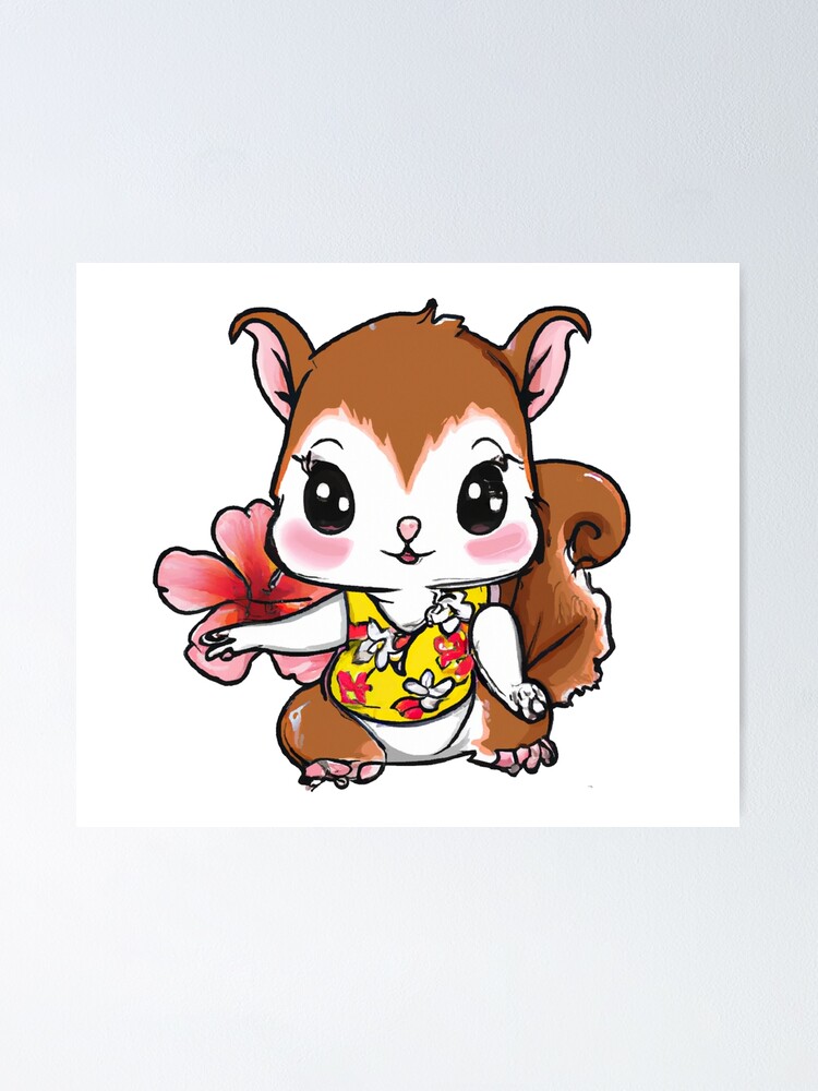 "CUTE BABY SQUIRREL" Poster for Sale by ARTificiality | Redbubble