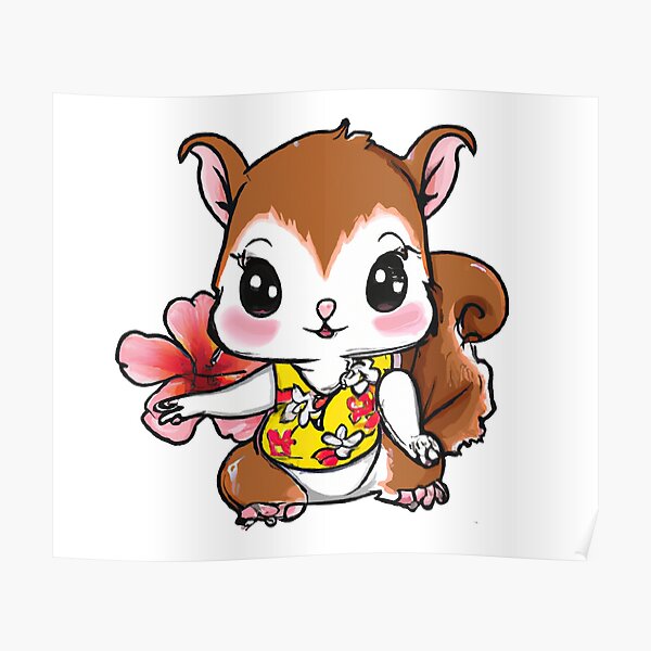 "CUTE BABY SQUIRREL" Poster for Sale by ARTificiality | Redbubble