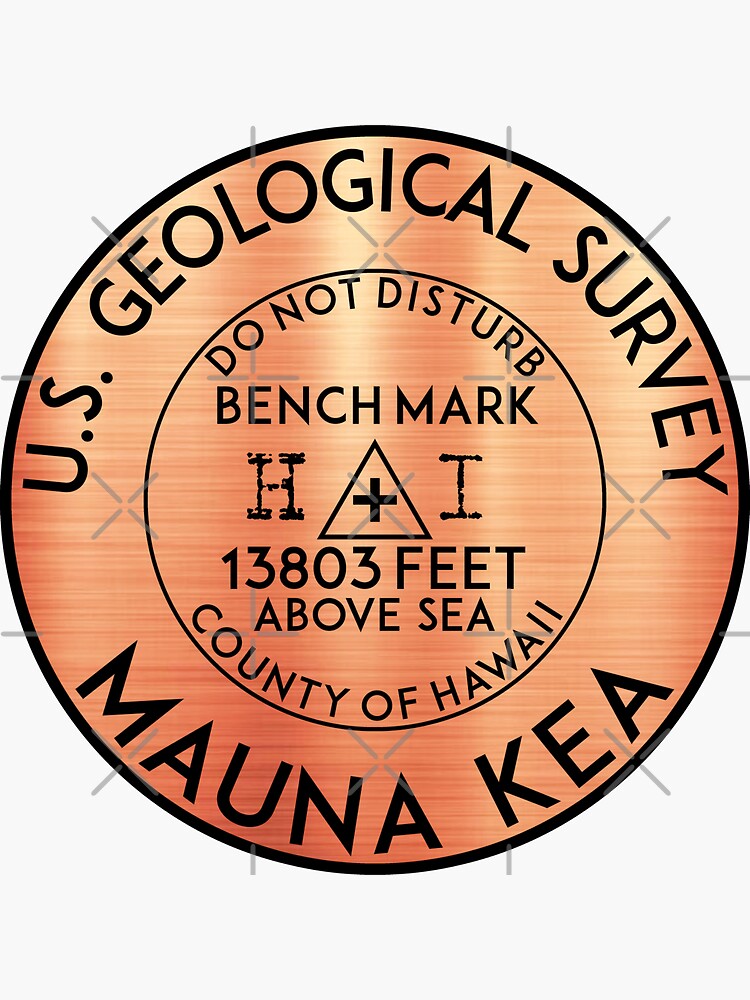 "BENCHMARK MAUNA KEA HAWAII GEOCACHING USGS VOLCANO" Sticker by ...