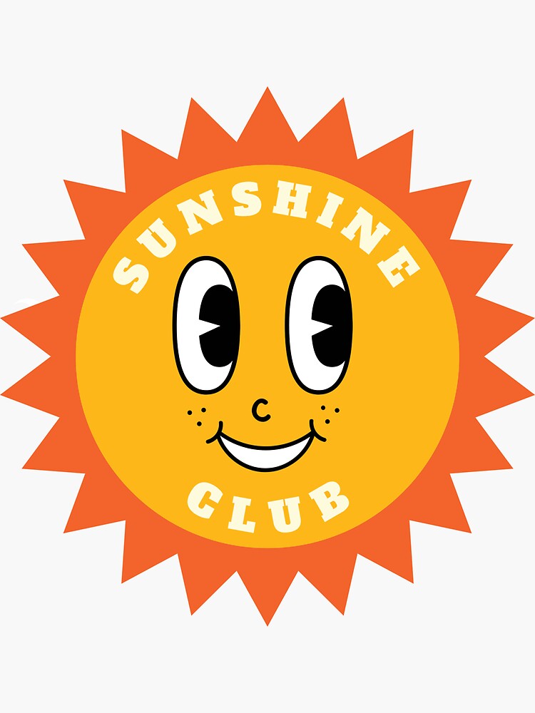 "Sunshine club happy smiley" Sticker for Sale by SweetKidsDesign ...