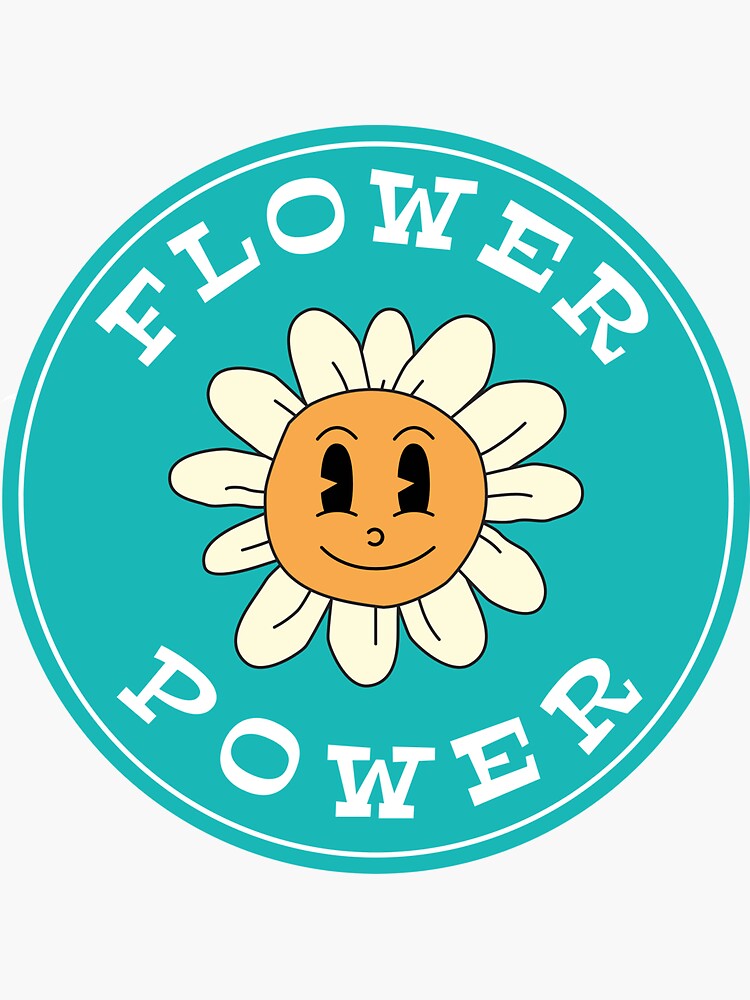 "Flower power happy smiley" Sticker for Sale by SweetKidsDesign | Redbubble