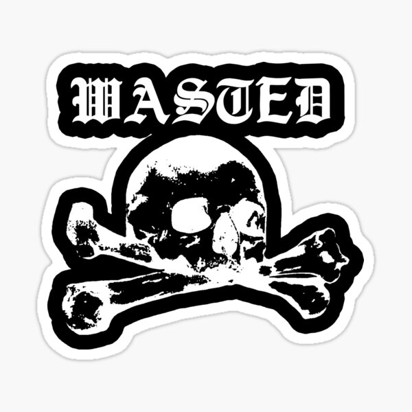 "Wasted Skull" Sticker for Sale by m1dnightmei | Redbubble