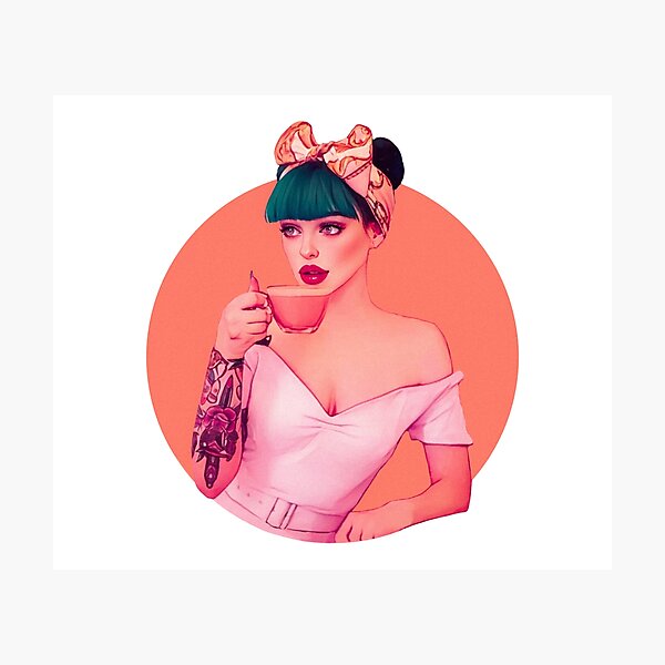 Lámina fotográfica «Pin up girl tomando una ilustración de dibujos ... Lámina fotográfica «Pin up girl tomando una ilustración de dibujos ...