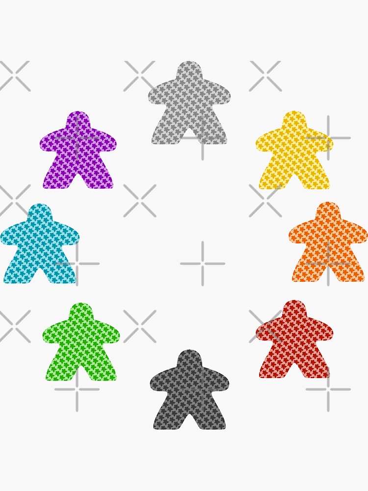 " Meeple Circle 8 colors" Sticker for Sale by Kullgane | Redbubble