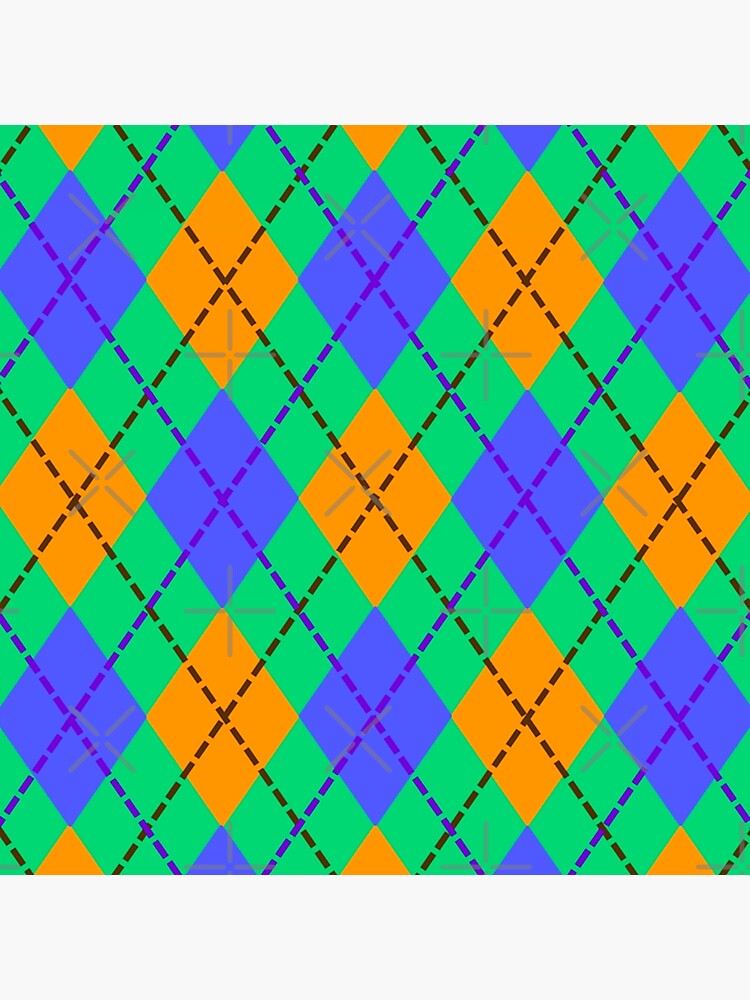 "Argyle Pattern - Blue, Green, Orange" Poster for Sale by TotallyRetroArt | Redbubble