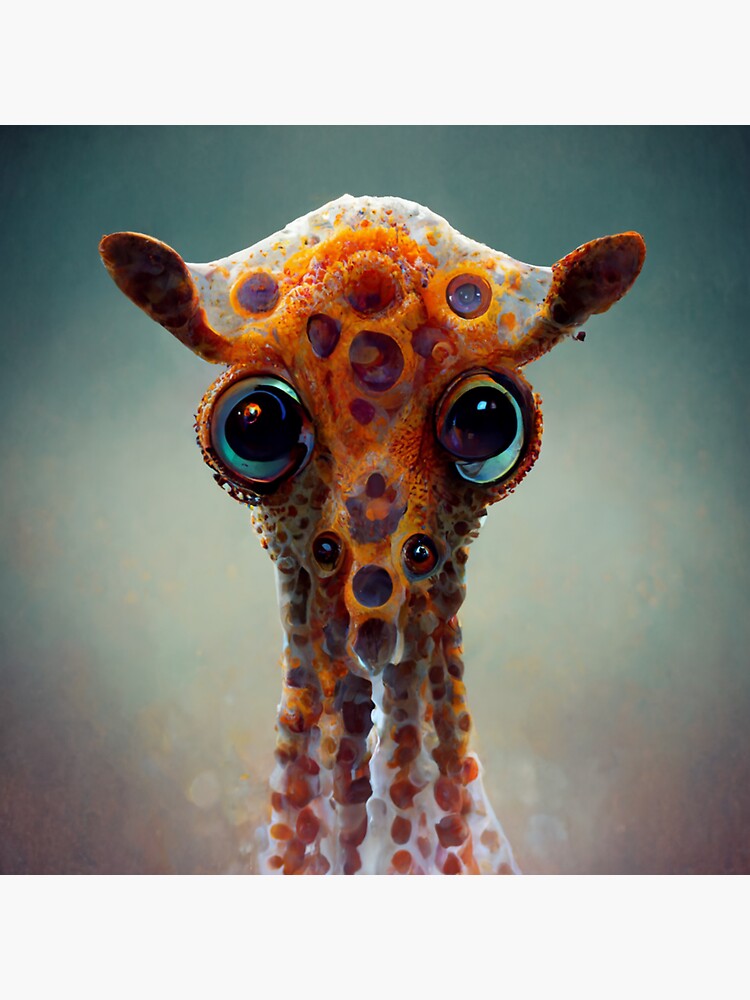 "giraffe and octopus mixed fancy artwork" Sticker for Sale by ...