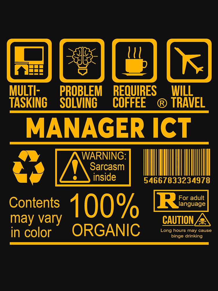"MANAGER ICT - NICE DESIGN 2017" T-shirt for Sale by Davicowbor ...