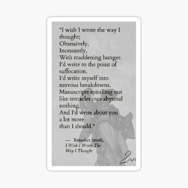 "Benedict Smith's poem" Sticker for Sale by MariaIoannou | Redbubble
