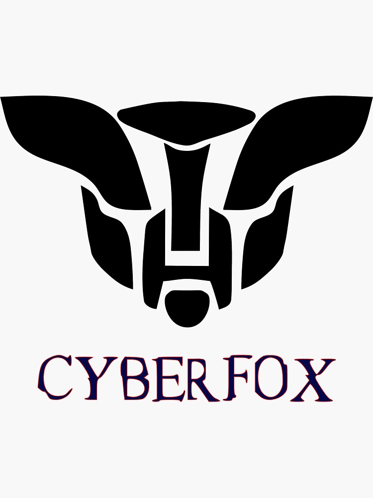 Pegatina «CyberFox - el cyber zorro en color negro con las orejas ...