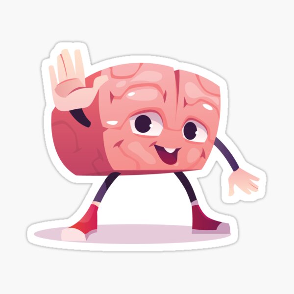 " Brain characters, with funny face" Sticker for Sale by wwelcome ...