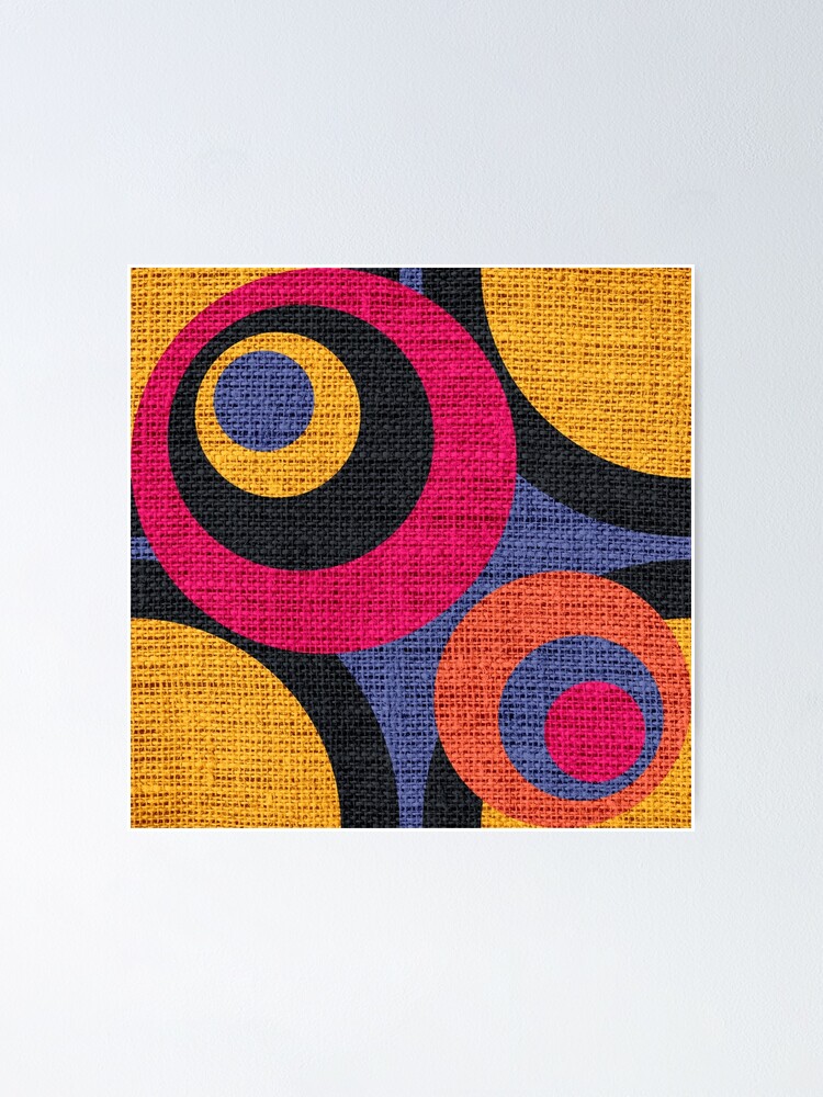 "Retro Colored Circles Burlap Rustic Jute" Poster for Sale by enhan ...