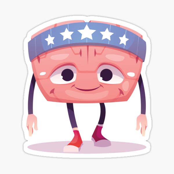 " Brain characters, with funny face" Sticker for Sale by wwelcome ...