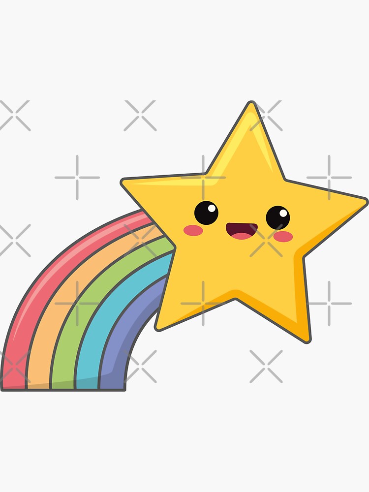 "Kawaii shooting star" Sticker for Sale by PaulSDesign | Redbubble