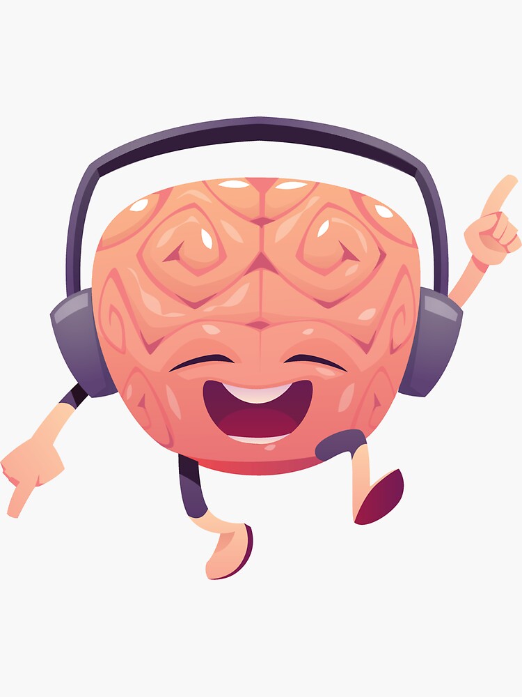 " Brain characters, with funny face" Sticker for Sale by wwelcome ...