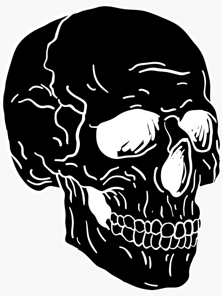 "Black Skull Design" Sticker for Sale by PhizzDioz | Redbubble