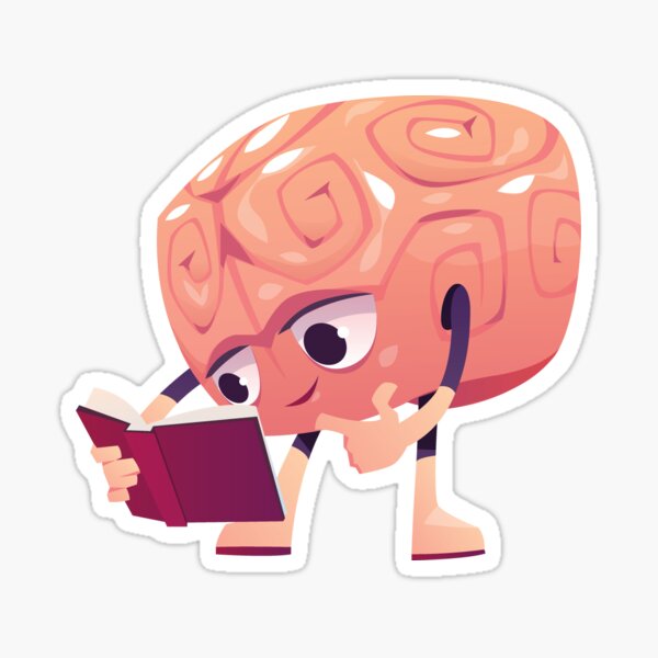 " Brain characters, with funny face" Sticker for Sale by wwelcome ...