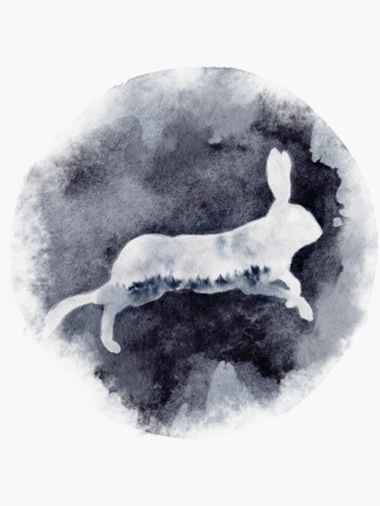 "Illustration of a Silhoute rabbit in watercolor" Sticker for Sale by ...