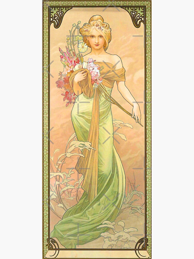 "Spring -Alphonse Mucha -Art Nouveau Mucha -Vintage Alphonse Woman ...