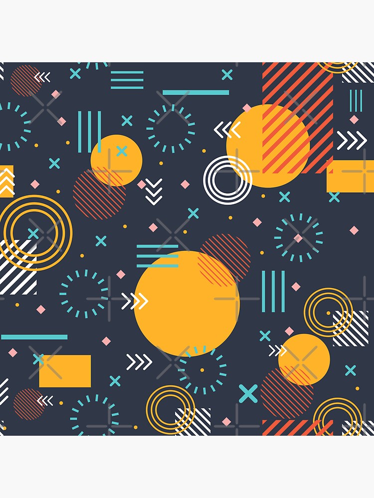 "Memphis geometry background. Colorful shapes pattern | vivid coloring ...