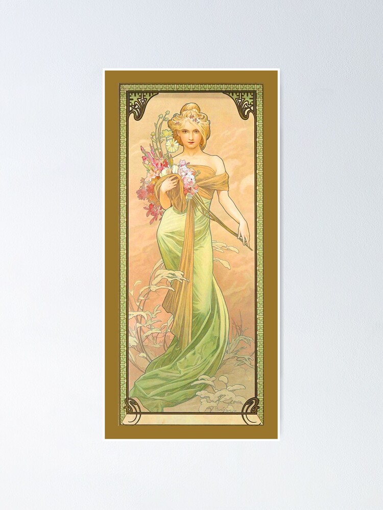 "Spring -Alphonse Mucha -Art Nouveau Mucha -Vintage Alphonse Woman ...