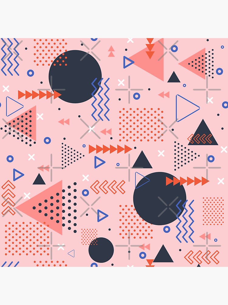 "Memphis geometry background. Colorful shapes pattern | vivid coloring ...