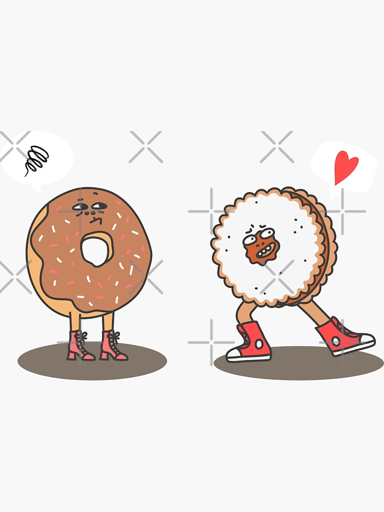"Dancing donut couple pack" Sticker for Sale by Sticker-Palace- | Redbubble