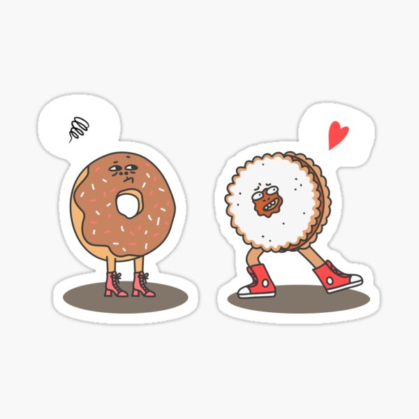 "Dancing donut couple pack" Sticker for Sale by Sticker-Palace- | Redbubble