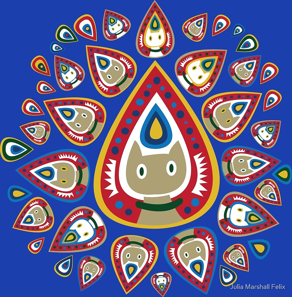 "Pawsley (cat paisley) - blue" by Julia Marshall Felix | Redbubble