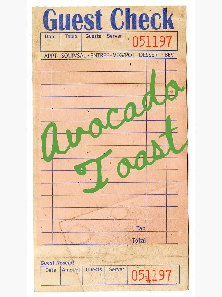 "Avocado Toast Guest Check" Sticker for Sale by Miss-Honey-Pot | Redbubble