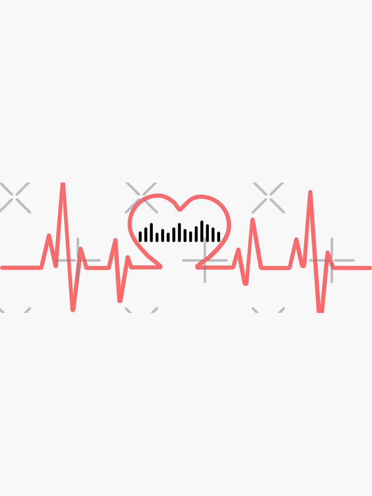 "Music Pulse Heartbeat" Sticker for Sale by Honey-Bug | Redbubble