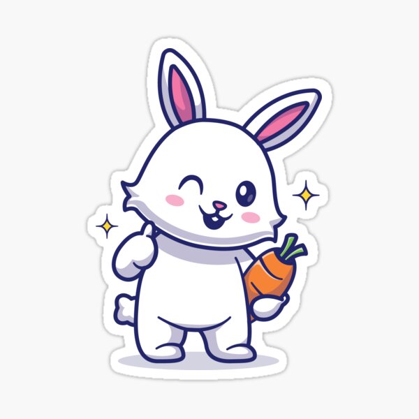 " Cute rabbit love" Sticker for Sale by wwelcome | Redbubble