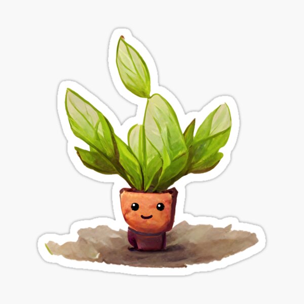 "Happy plant || Cute plant with a smiley face" Sticker for Sale by ...