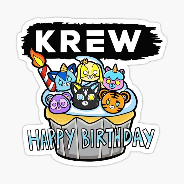 "Birthday Krew Plushies Cake" Sticker for Sale by FunnehGacha | Redbubble