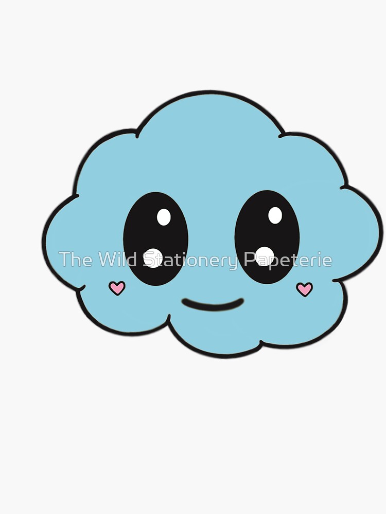 "kawaii blue cloud" Sticker for Sale by WildStationery | Redbubble