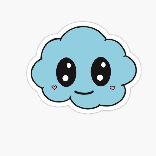 "kawaii blue cloud" Sticker for Sale by WildStationery | Redbubble