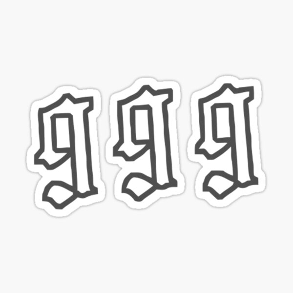 "999 TATTOO,juice wrld" Sticker for Sale by botolt | Redbubble