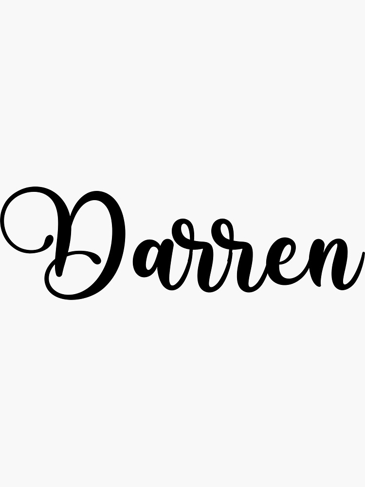 "Darren Name - Handwritten Calligraphy" Sticker for Sale by YelenaStore ...