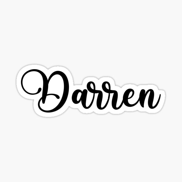 "Darren Name - Handwritten Calligraphy" Sticker for Sale by YelenaStore ...