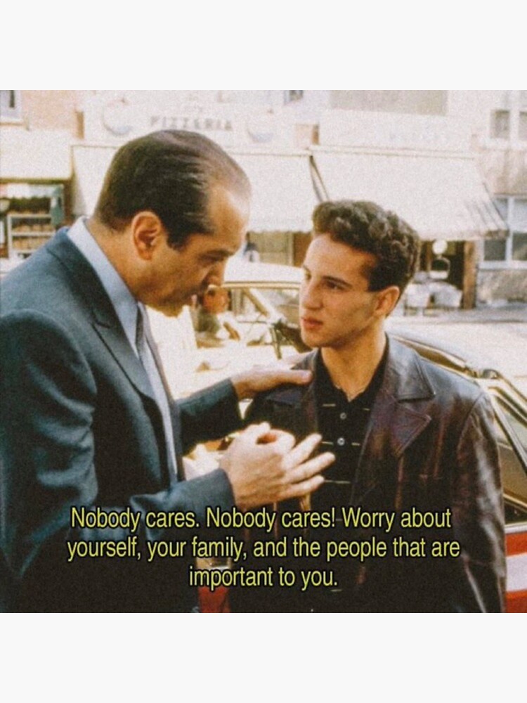 "Nobody Cares" Sticker for Sale by TwentyTwoUX | Redbubble