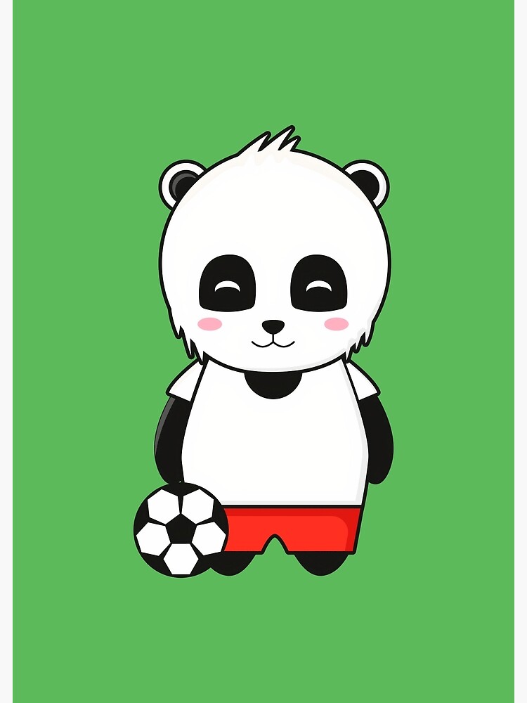 "Cute baby panda playing football" Poster for Sale by Tobasiano | Redbubble