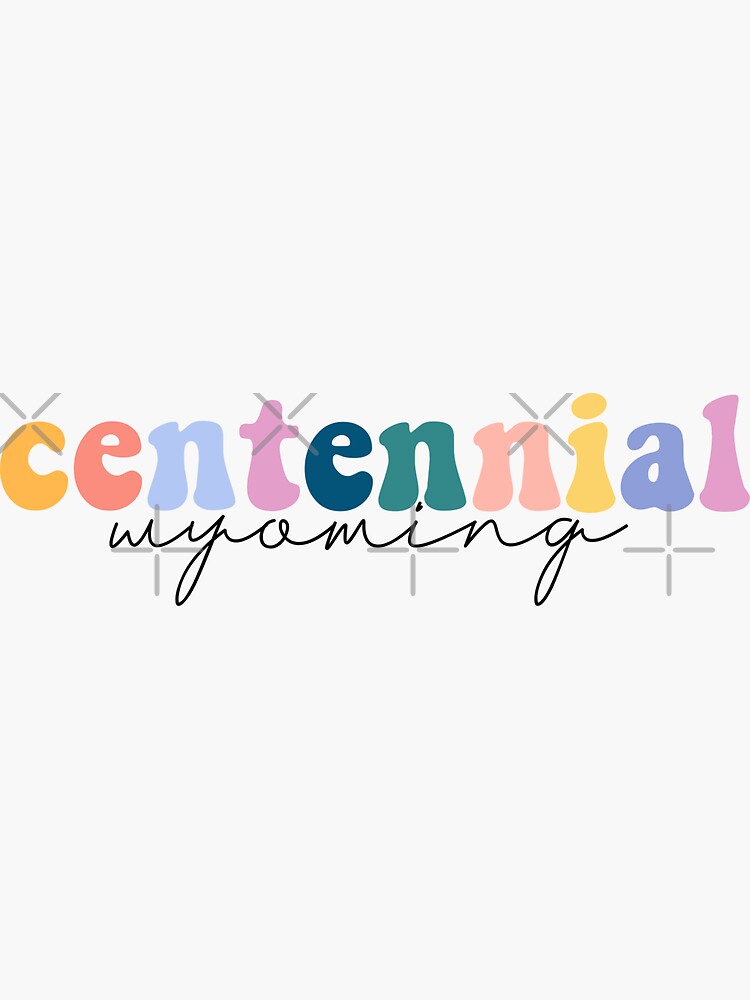 "Centennial Wyoming Groovy Rainbow Pastel Lettering" Sticker for Sale ...