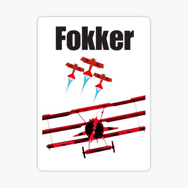 "Fokker" Sticker for Sale by garyhogben | Redbubble