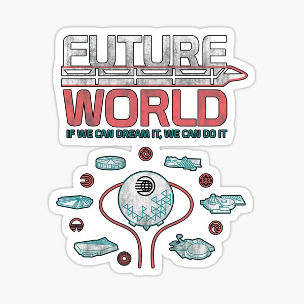"1982 Epcot Center Future World Map" Sticker for Sale by kampake ...