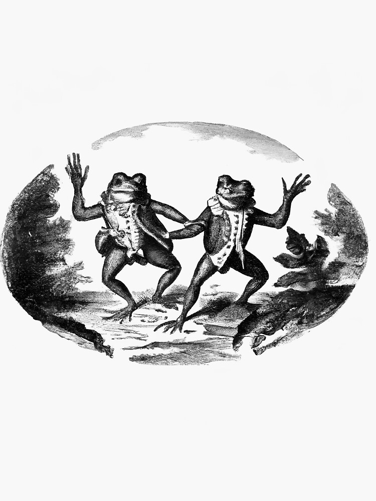 "Cottagecore Aesthetic Dancing Frogs" Sticker for Sale by vectorsauce ...