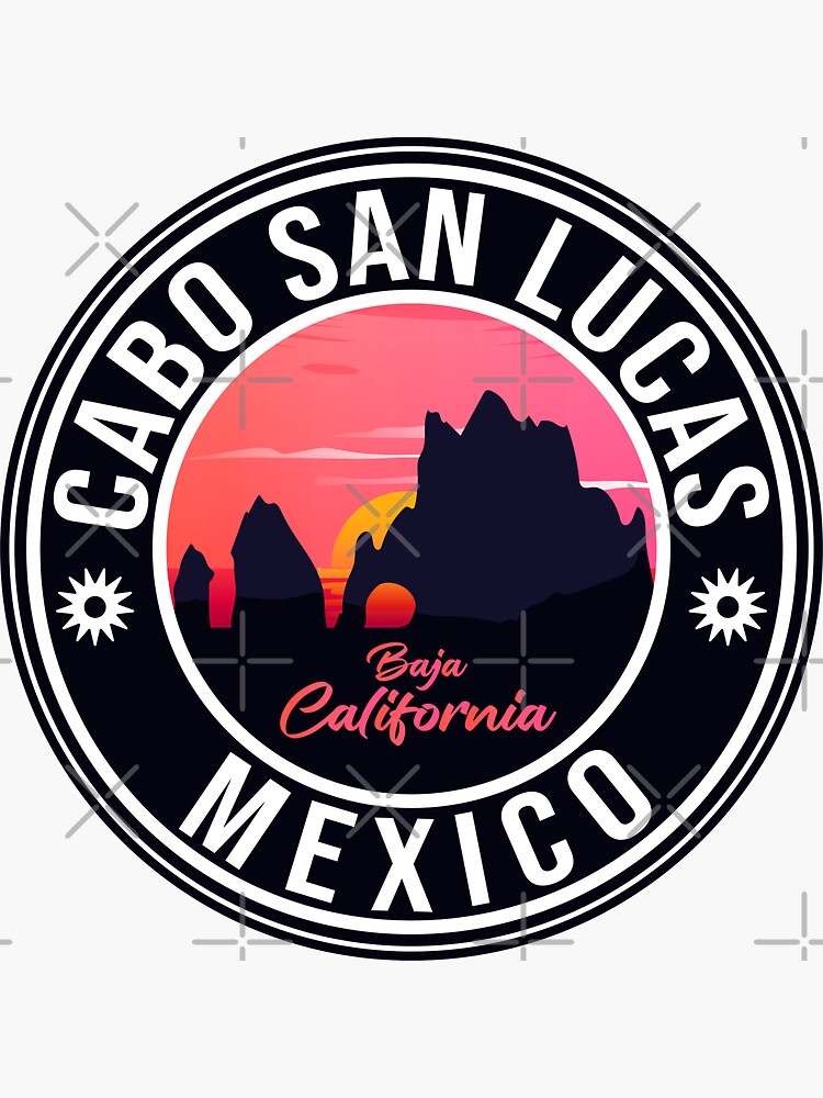 "Cabo San Lucas Mexico beach. retro sunset. Mexican beach" Sticker for ...