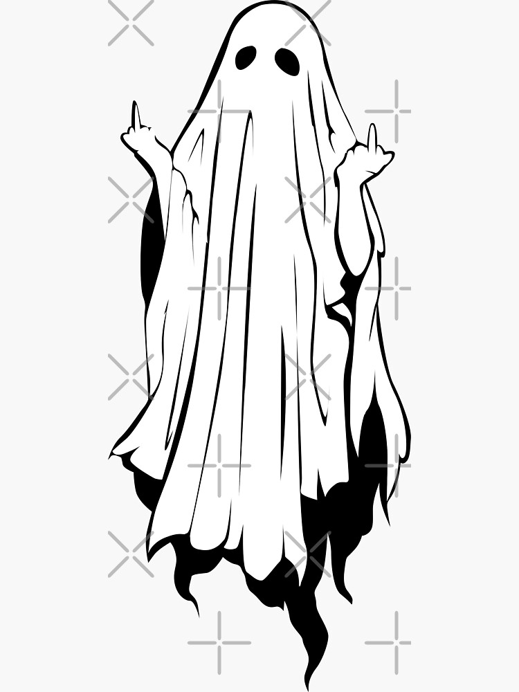 "Jasper the not so friendly ghost." Sticker for Sale by JLBookshelf ...