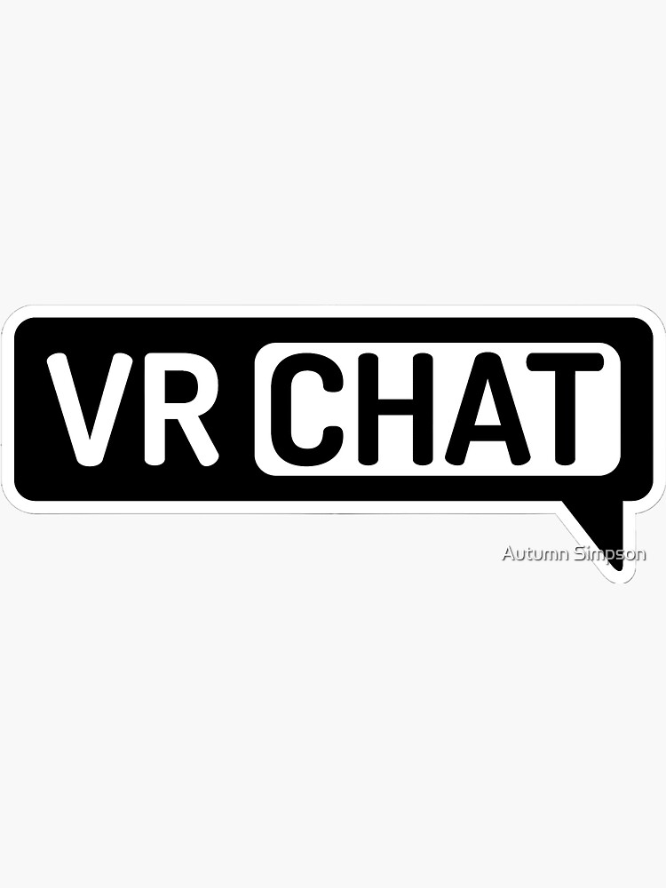 "VRCHAT Logo Black Background" Sticker for Sale by 4889276874 | Redbubble
