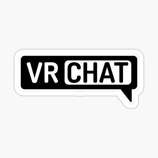 "VRCHAT Logo Black Background" Sticker for Sale by 4889276874 | Redbubble